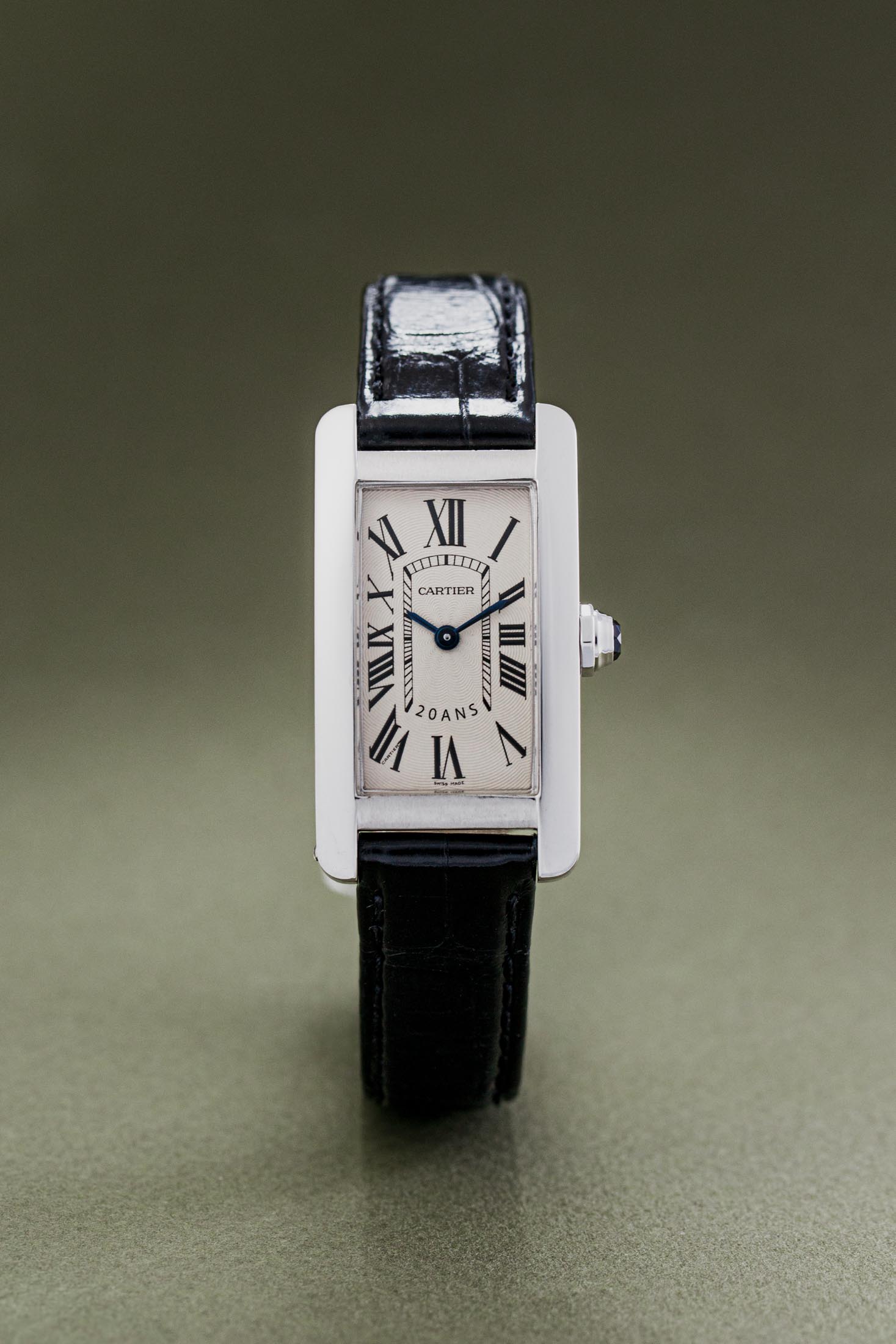 Cartier Tank Américaine SM Ref. 2489 ’20 ANS’ 18k WG Incl. Box & Papers ...